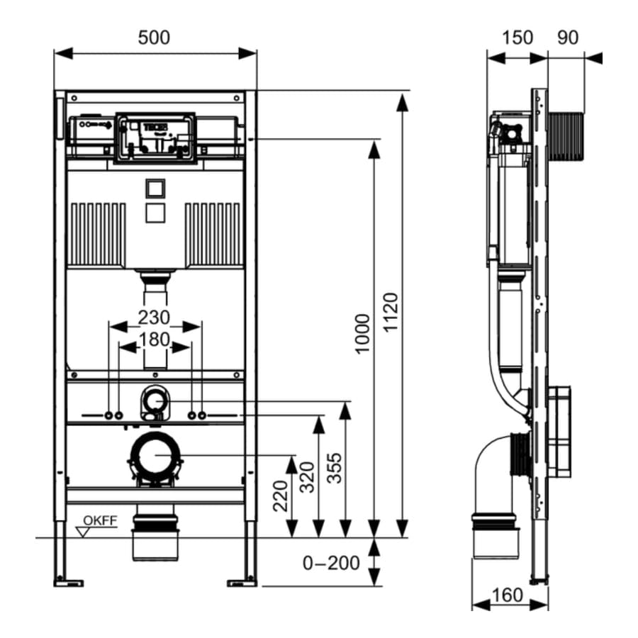 TECEprofil Sealingbag sisterne H112 cm | TEK17 godkjent – Bad.no